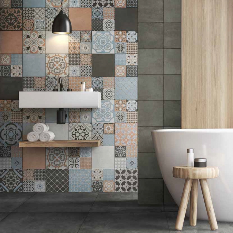 Patchwork obklady v koupelně | Eshop Obklady Vilímek