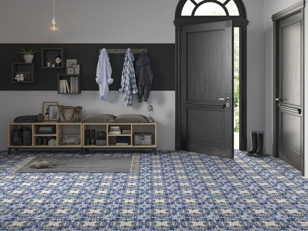 Modrá dlažba v retro designu | Eshop Obklady Vilímek