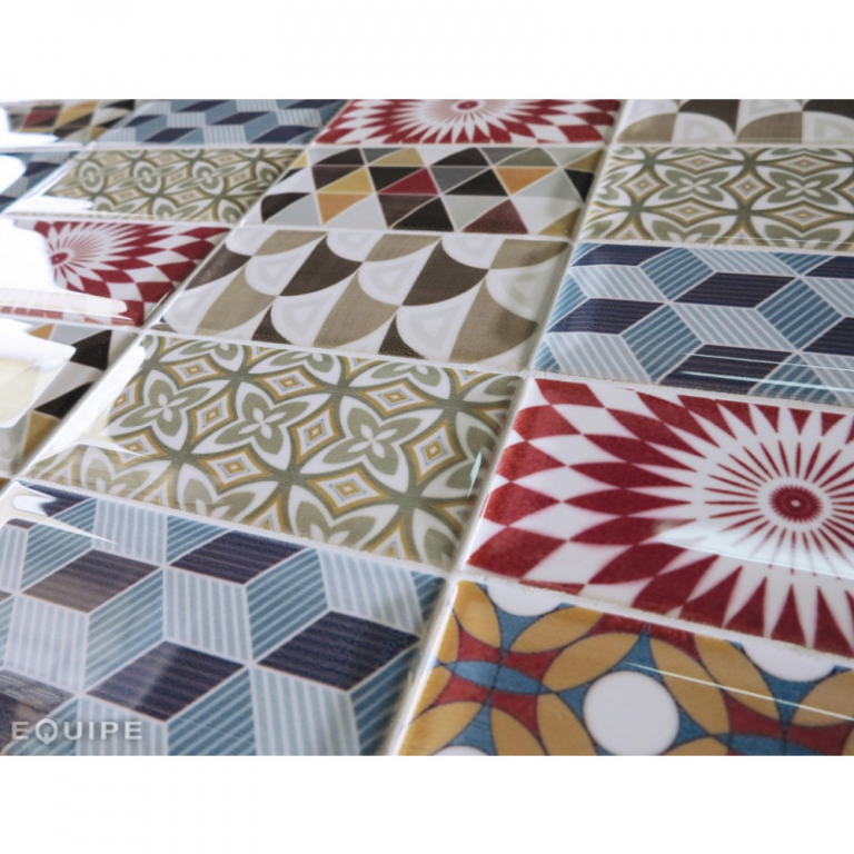 Vzorovaný obklad Equipe Metro Patchwork Colours 7,5x15 - multicolor ...