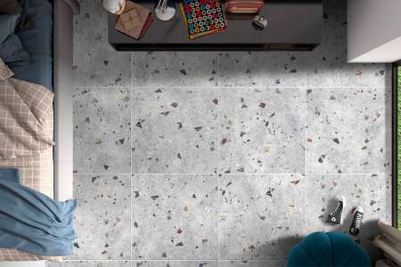 Dlažba jako terrazzo Codicer Sonar White 66x66 (skladem)