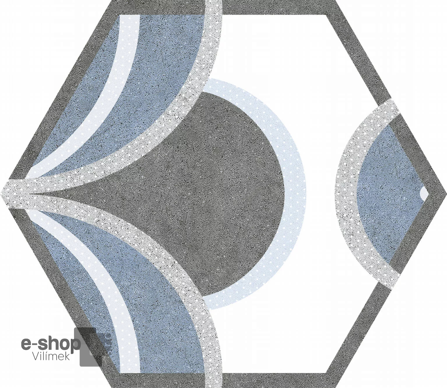 Vzorovaná dlažba Codicer Bow Blue 22x25 Hexagonal | Eshop Obklady Vilímek