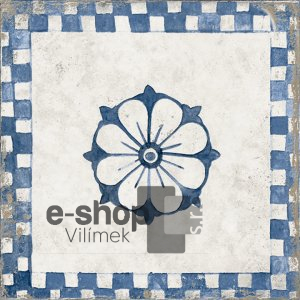 Modro-béžová vzorovaná retro dlažba Del Conca SN Sorrentina Laurito 20x20