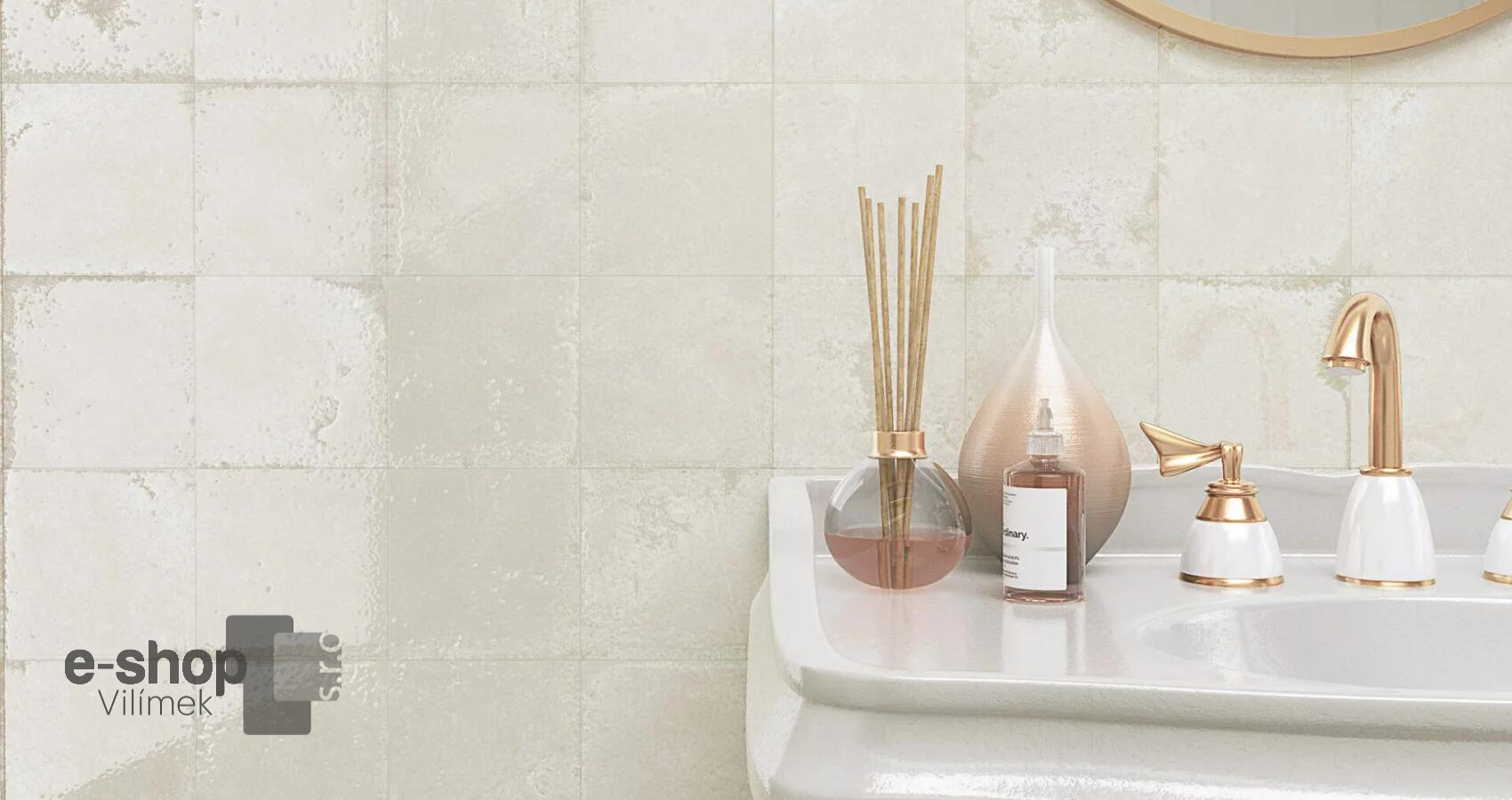 Romantické čtvercové obklady Bestile Alma Blanco 15x15 v bílé barvě ...