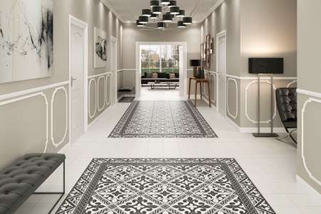 Retro dlažba Codicer Orleans Cenefa Blue 25x25 - multicolor