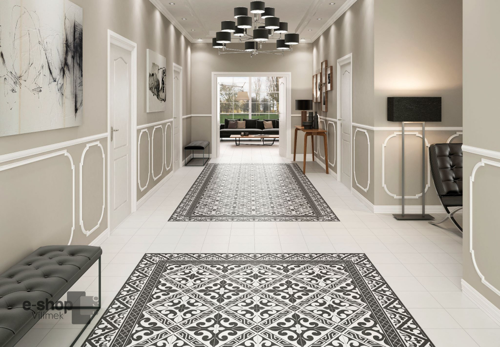 Retro dlažba Codicer Orleans Cenefa Black 25x25