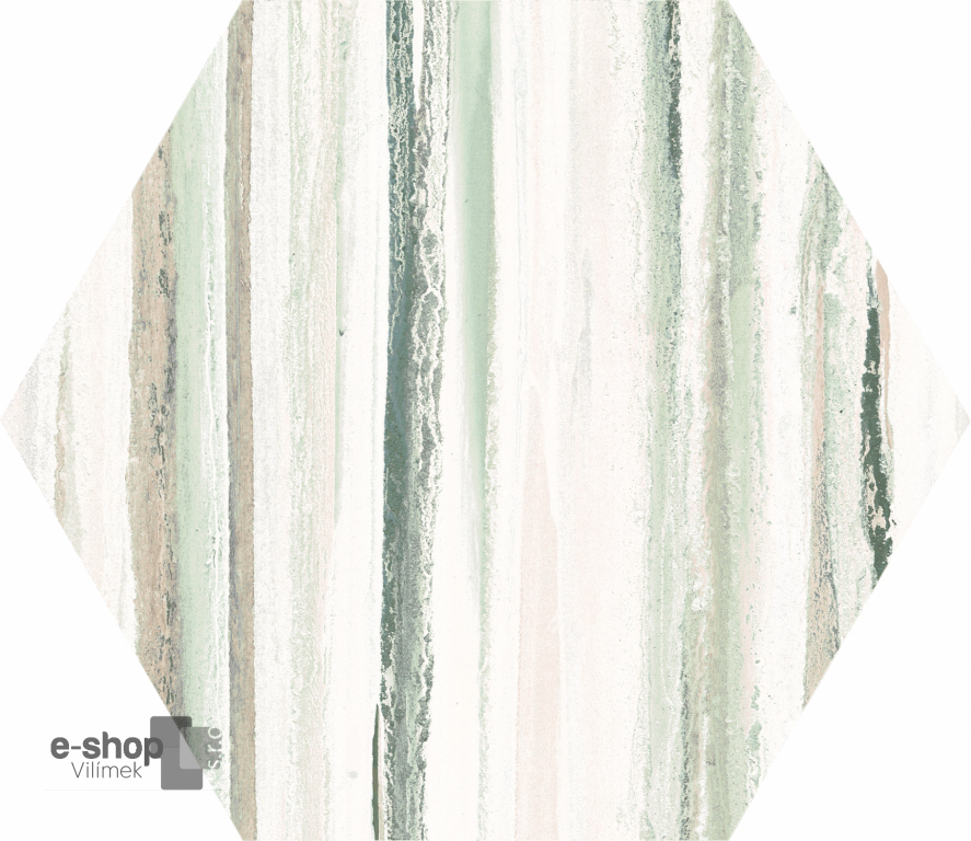 Vzorovaná dlažba Codicer Flow Green Hex 22x25
