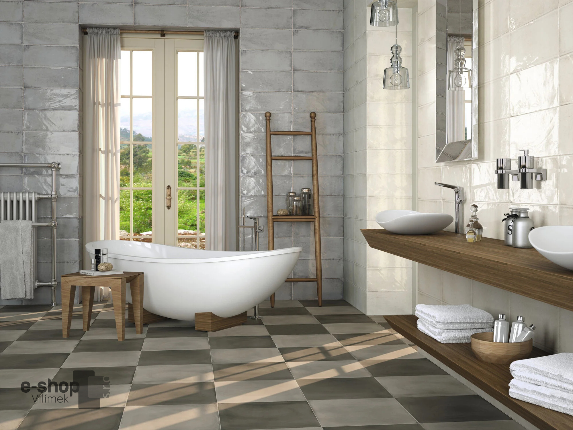 Obklad jako beton Cifre Montblanc Pearl Brillo 20x60 - šedá