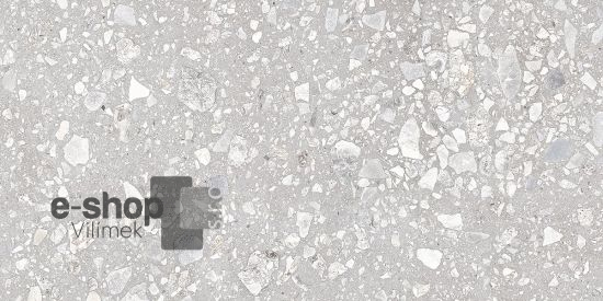 Dlažba jako terrazzo Saime Grestone Silver Grip Rett. 60x120 - šedá