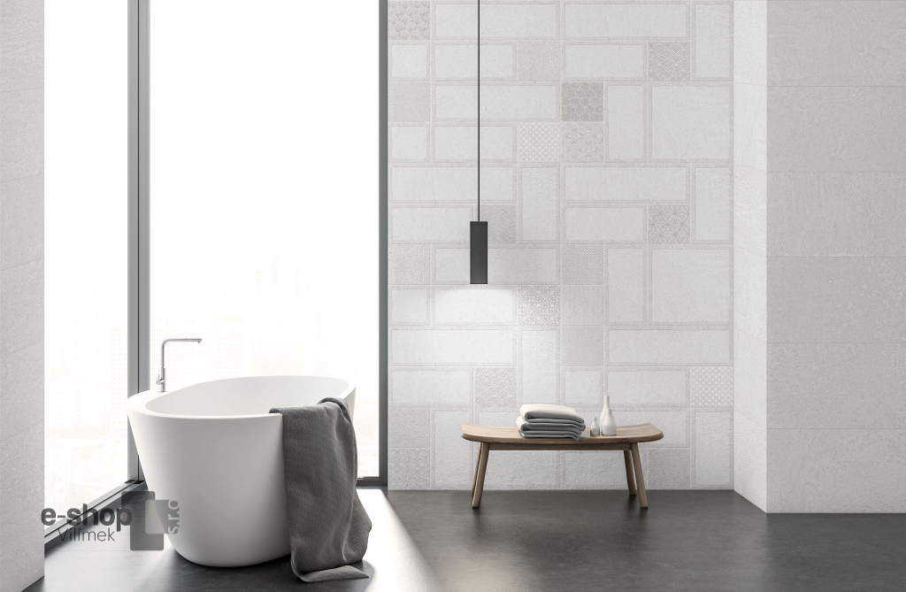 Obklad jako cihla Codicer Serena Blocks White 33x66 - šedá