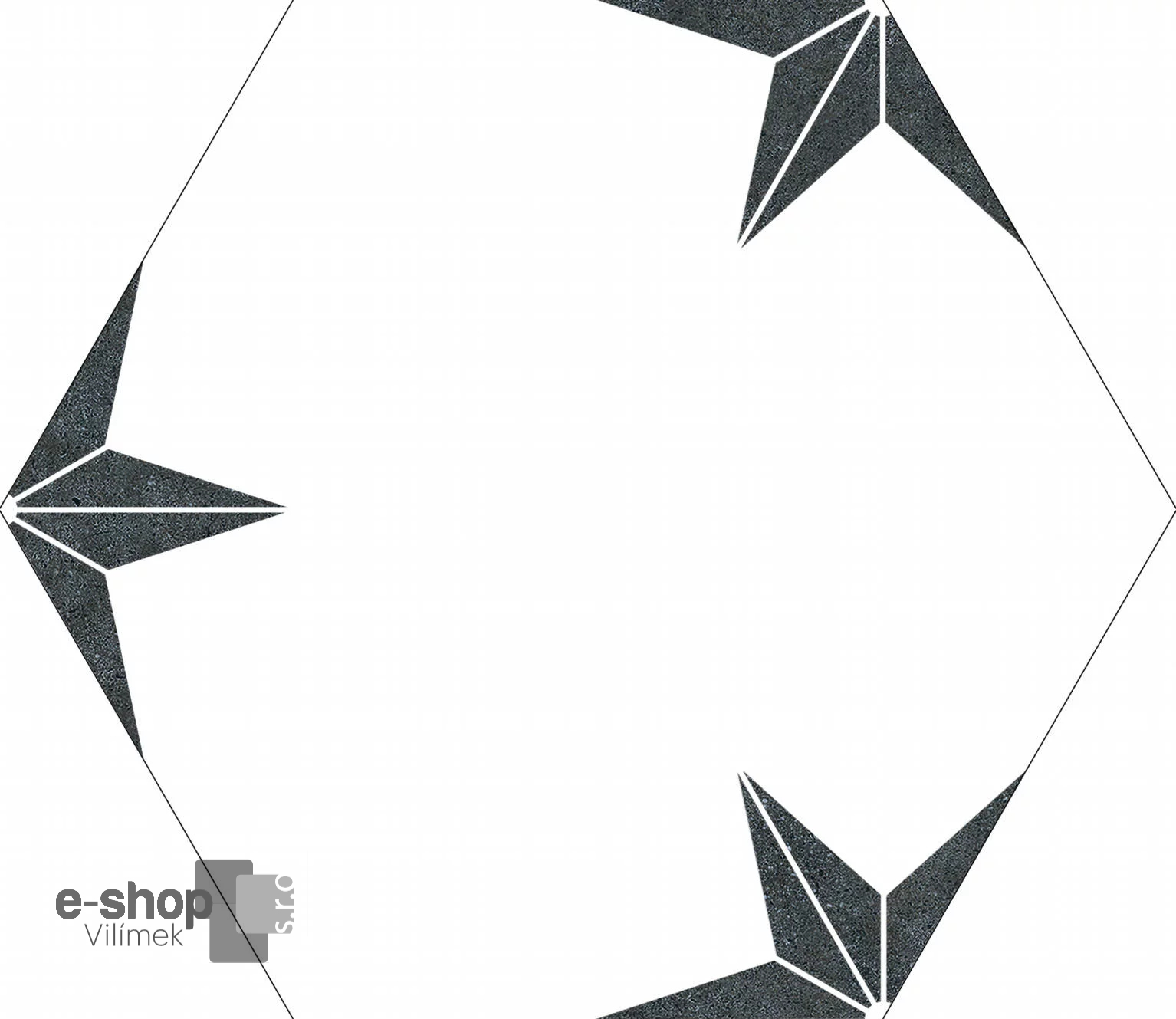 Retro dlažba Codicer Stella Nero Hex 22x25