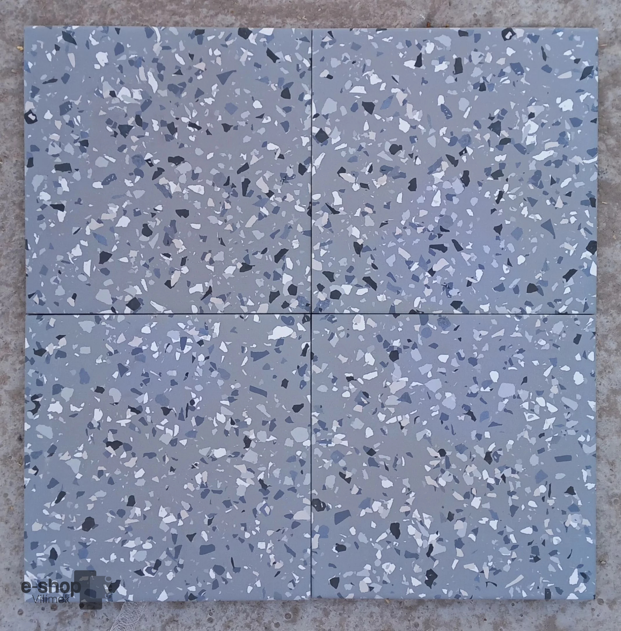 Dlažba jako terrazzo Bestile Pamesa Atro Grey 22,5x22,5 (snížená jakost ...