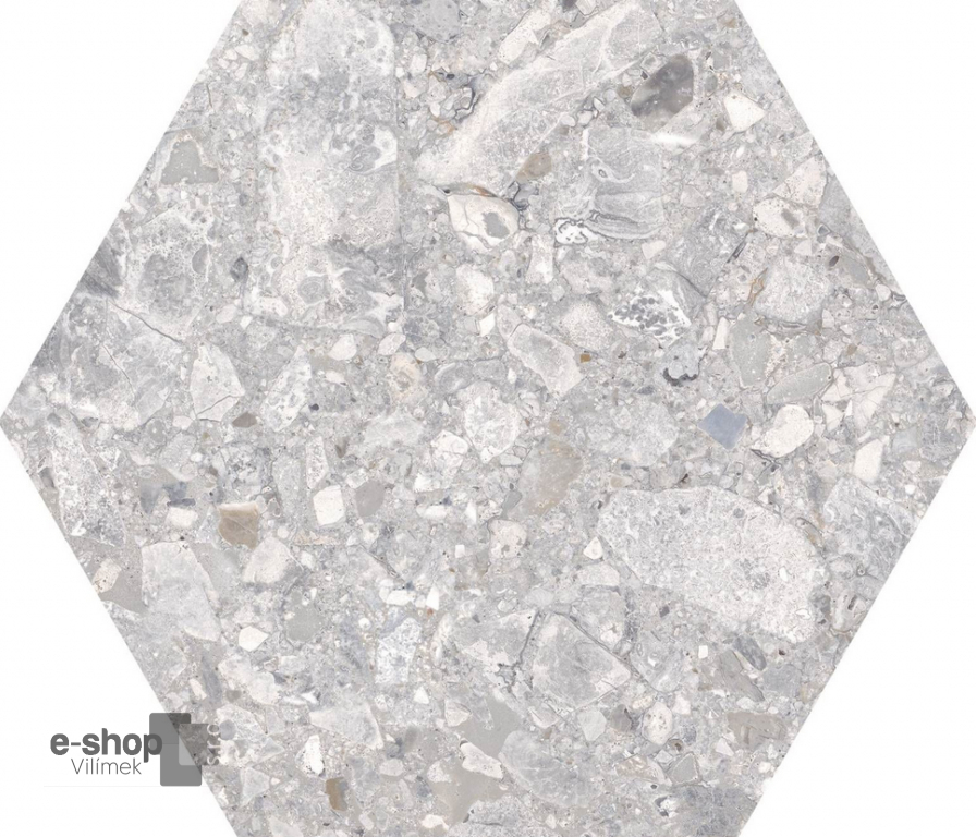 Dlažba jako kámen Codicer Iseo Light 22x29 Hexagonal - šedá | Eshop Obklady Vilímek