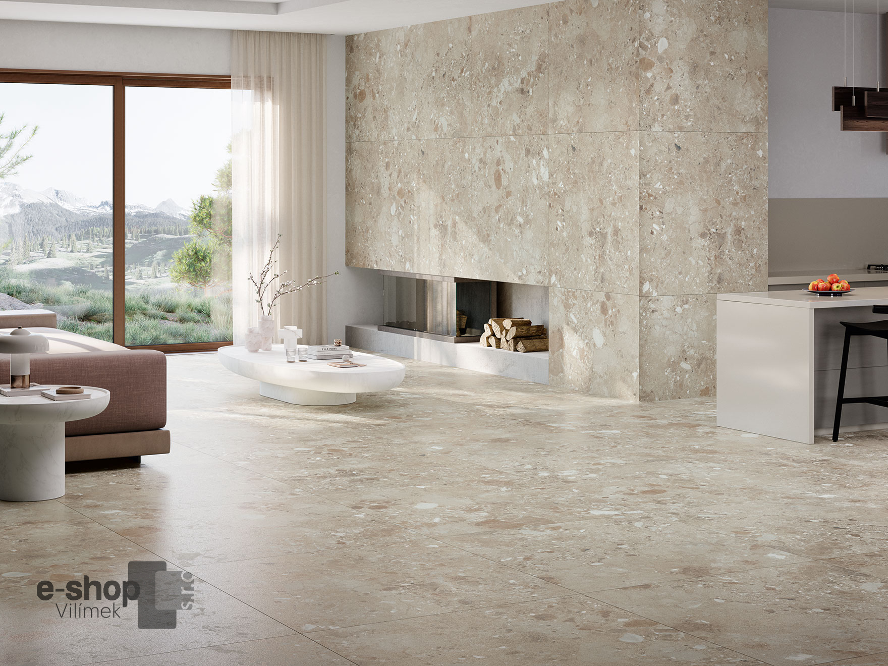 Dlažba jako kámen Navarti Ura Natural 120x120 Matt. Rett. - béžová