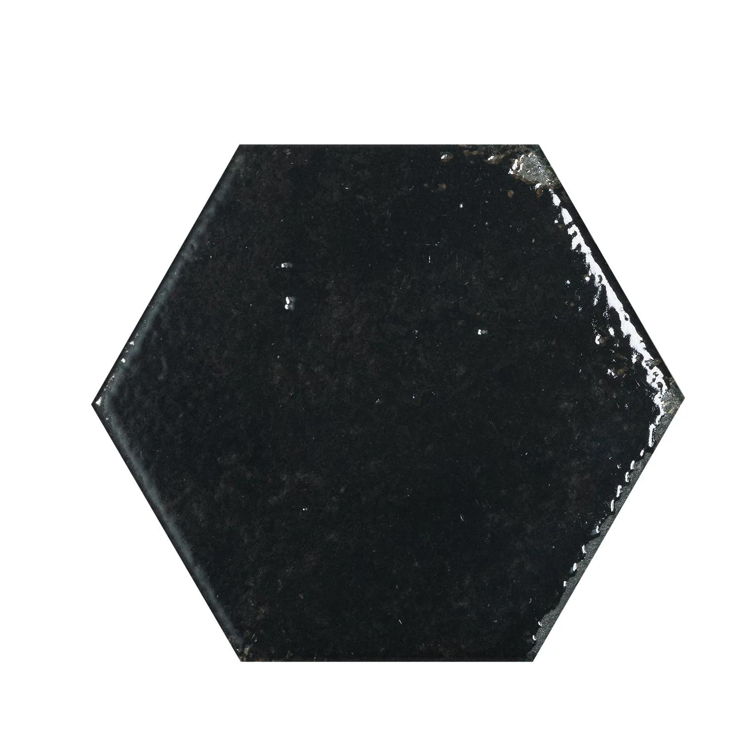 Retro obklad Bestile Alma Hexagon Noir 13x15 - černá
