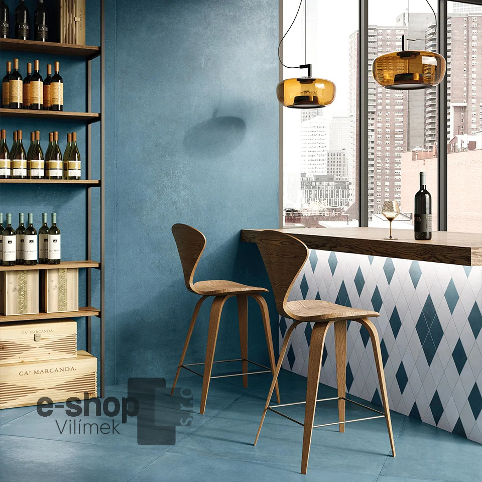 Dlažba jako cihla Cerdomus Crete Cobalto 100x100 Rett. - modrá