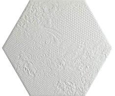 Vzorovaný obklad Codicer Gaudi Lux White Hex 22x25 - bílá