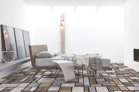 Sprchový kout v kombinaci dekoru Versalles a imitace břidlice Tibet Black (Codicer)