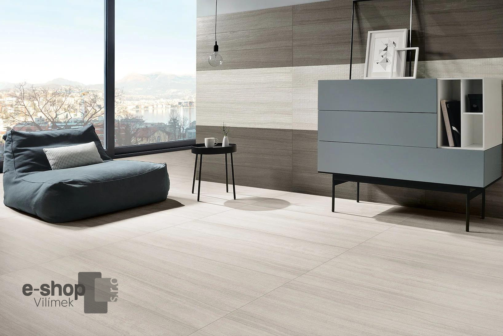 Dlažba jako kámen Coem Flow Dark Grey 20X120 Nat. Rett. - šedá