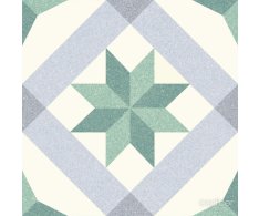 Dlažba tvořící dekor hvězd a květin Codicer Riviera Montecarlo Blue