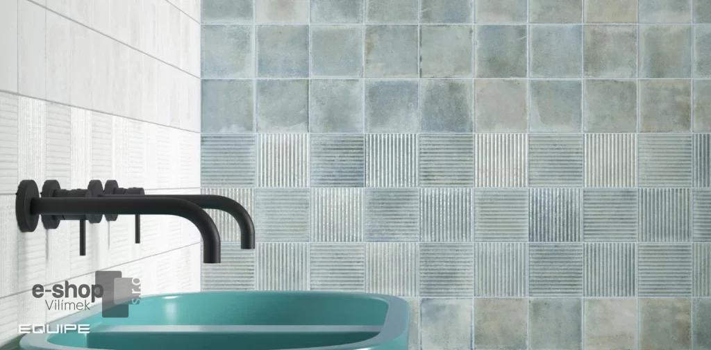 Dlažba jako kámen Equipe Raku Sea 10x10 - modrá