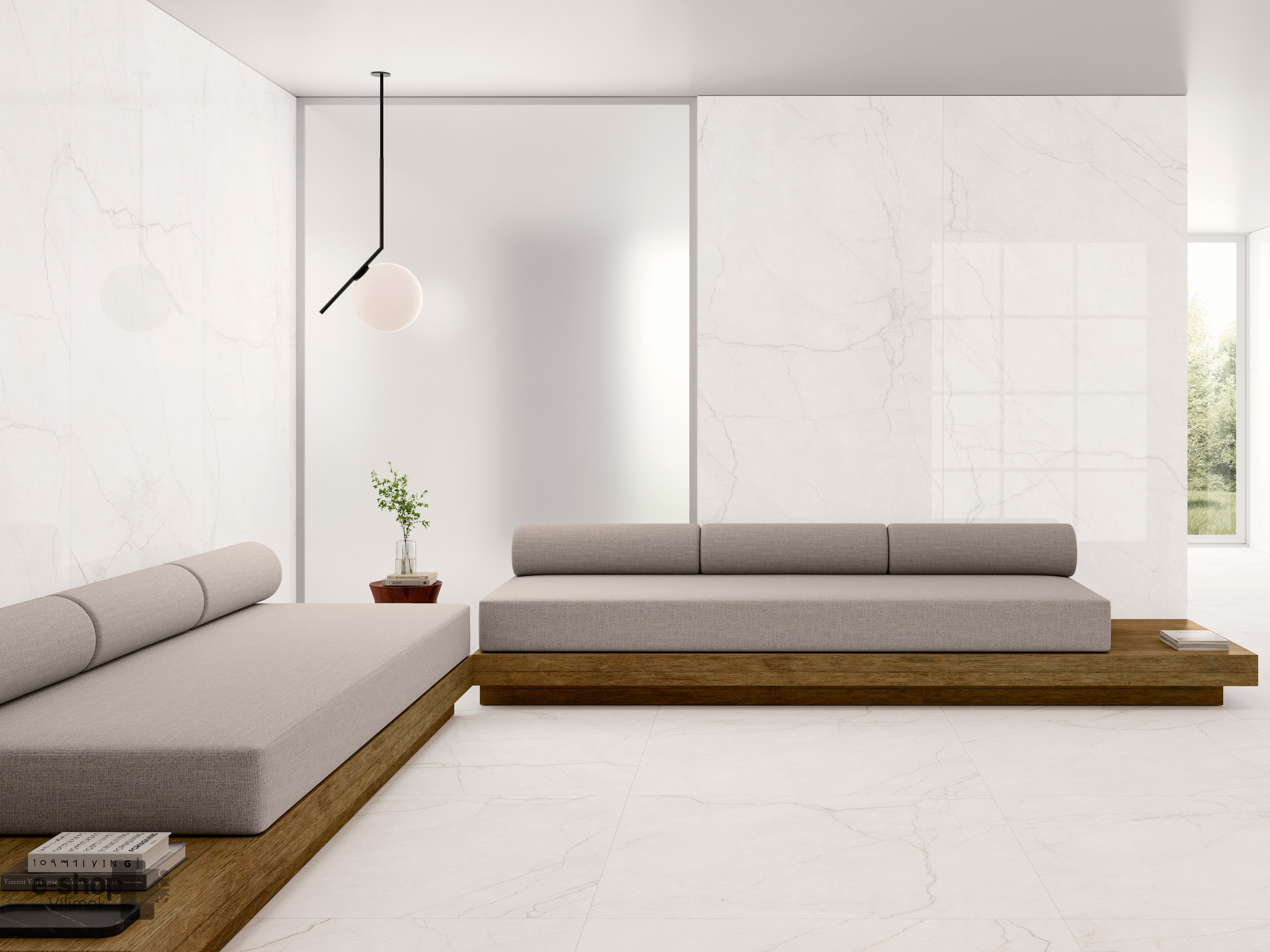 Dlažba jako mramor Azuvi Class Bianco 120x280 Polished Rett. - bílá