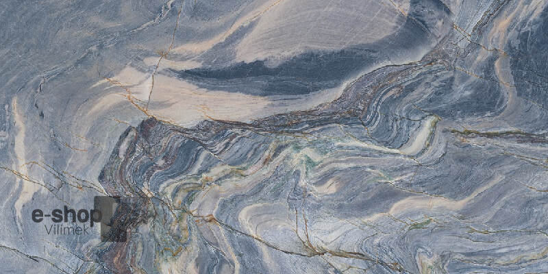 Dlažba jako mramor APE Blue Explosion Blue Explosion Pol 60x120 Rett ...