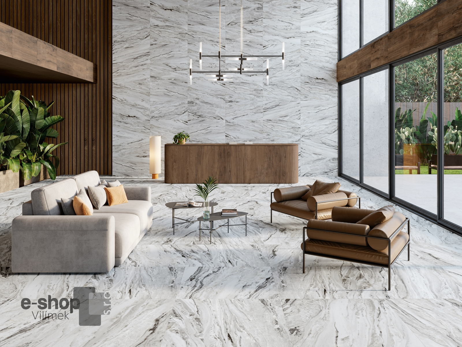 Dlažba jako mramor Alaplana Crystal River Pulido 60x120 Rett.