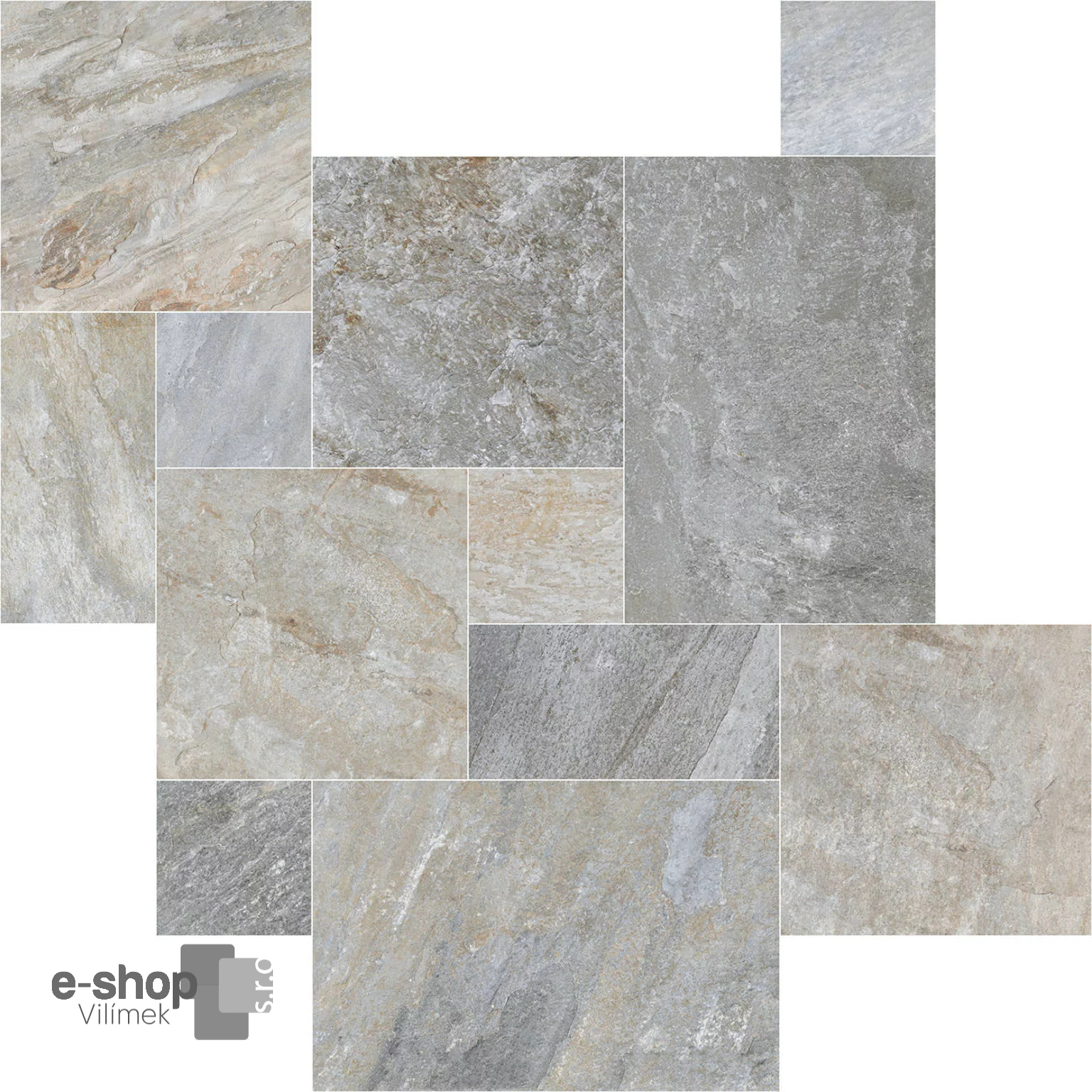 Dlažba jako kámen Codicer Manstone Natural Modular 44x66 - mix formátů