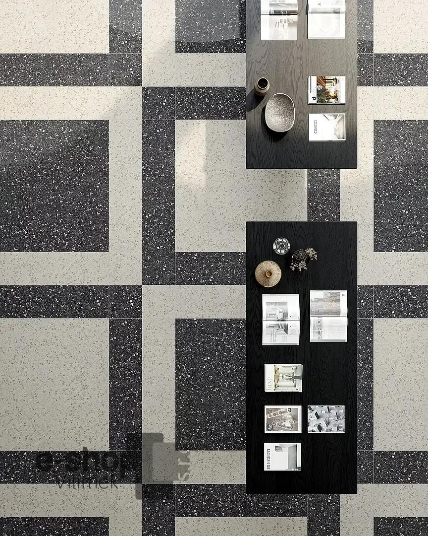 Dlažba jako kámen Gigacer Inclusioni Classico Nero 30x60 Lev. Rett. - antracitová