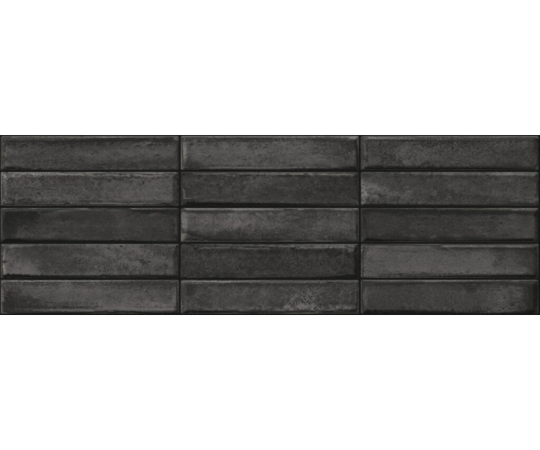 Dekor jako beton Cifre Montblanc Stack Relief Anthracite Brillo 20x60 - antracitová