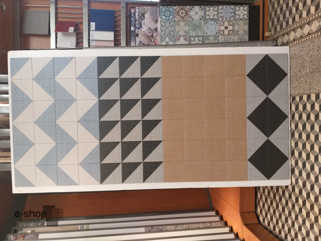 Protiskluzná retro dlažba Equipe Area15 Triangle Blue GRIP 15x15 (1.jakost) (skladem)