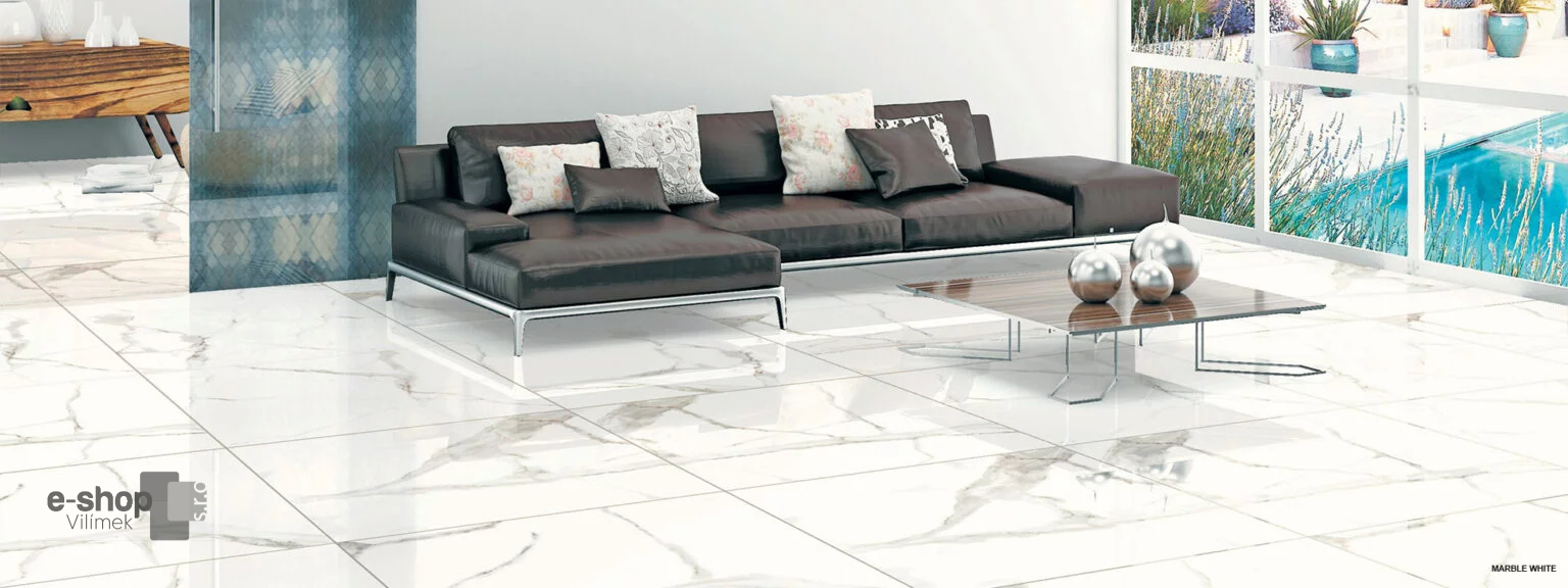 Dlažba jako mramor Deceram I Marmi Marble White Polished 60x120 - bílá