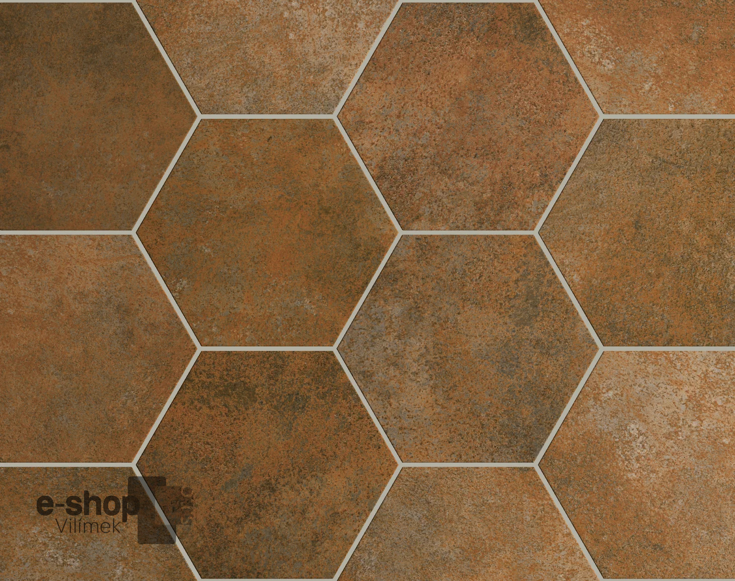 Dlažba jako kámen Equipe Oxide Robín 17,5x20 Hexagon - cihlová