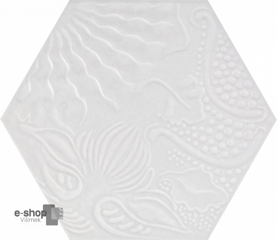 Vzorovaná dlažba Codicer Gaudi White 22x25 Hexagonal - bílá