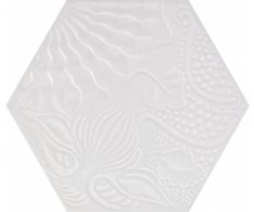 Vzorovaný obklad Codicer Gaudi Lux White Hex 22x25 - bílá