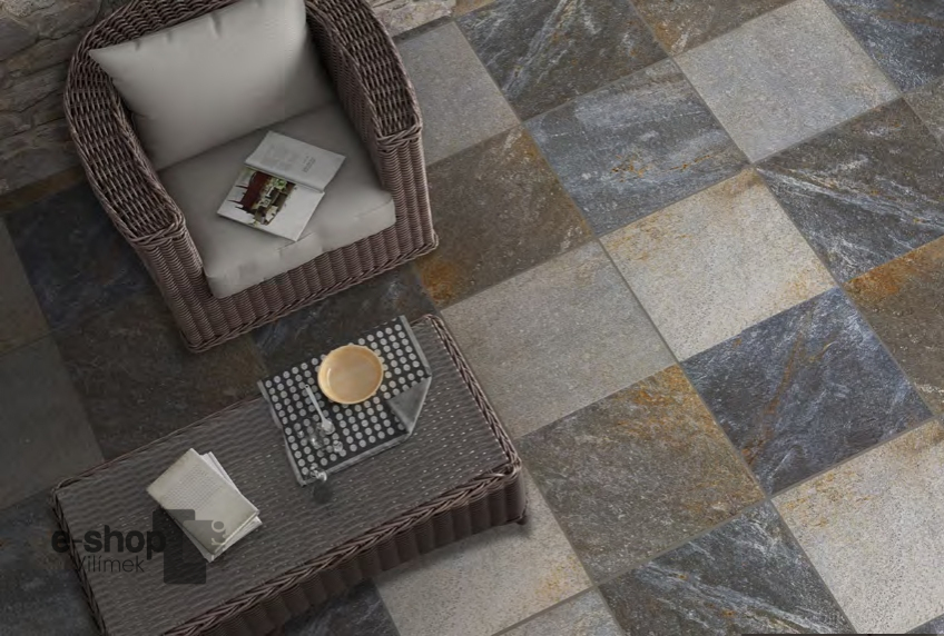 Proměnlivá přírodní dlažba Grupo Halcon Ceramica Napoles Gris