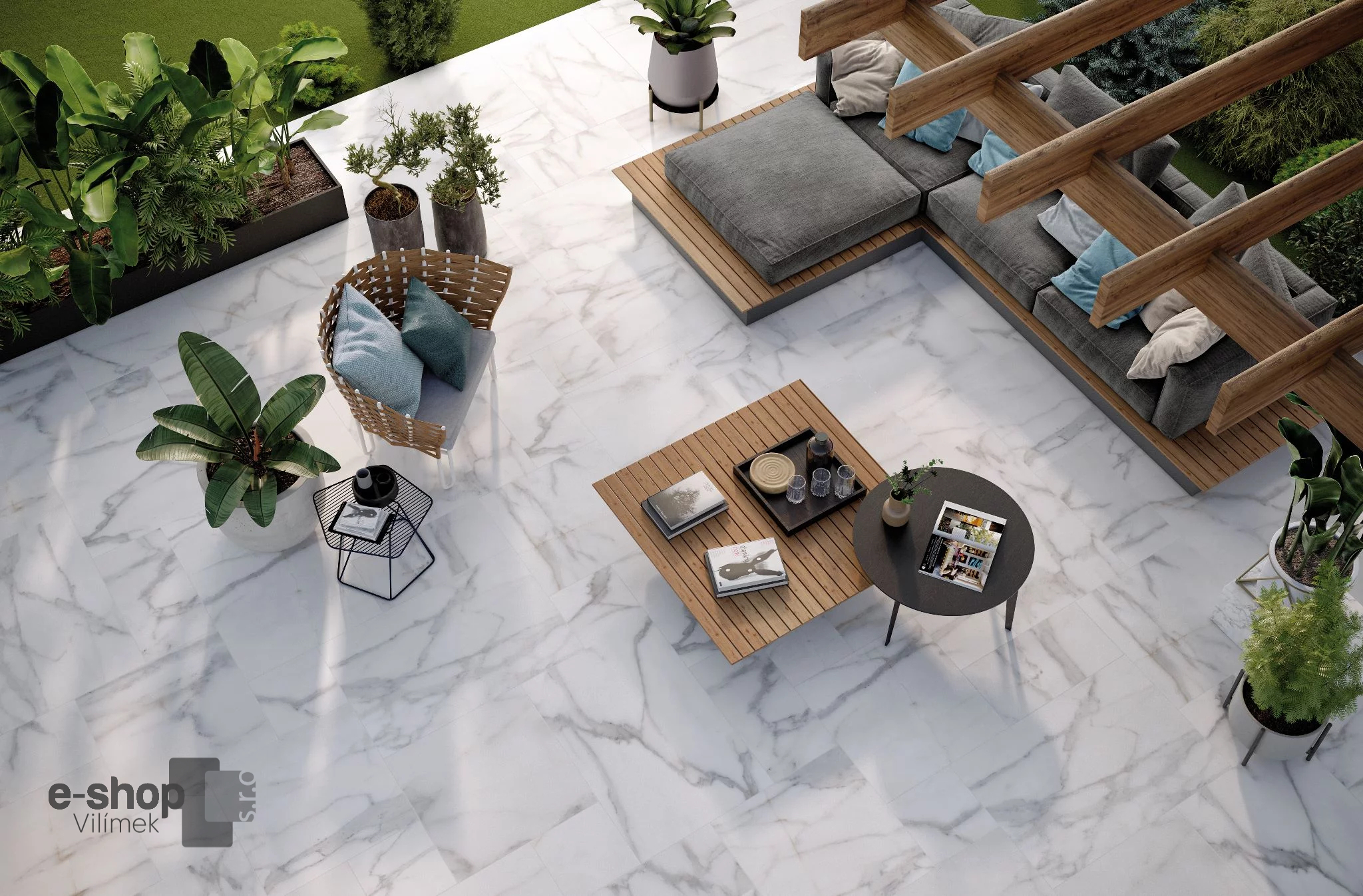 Dlažba jako mramor Codicer Vinca White 66x66 - bílá