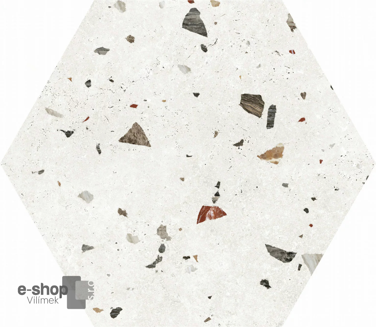 Dlažba jako kámen Codicer Sonar Hex56 White 49x56 - bílá