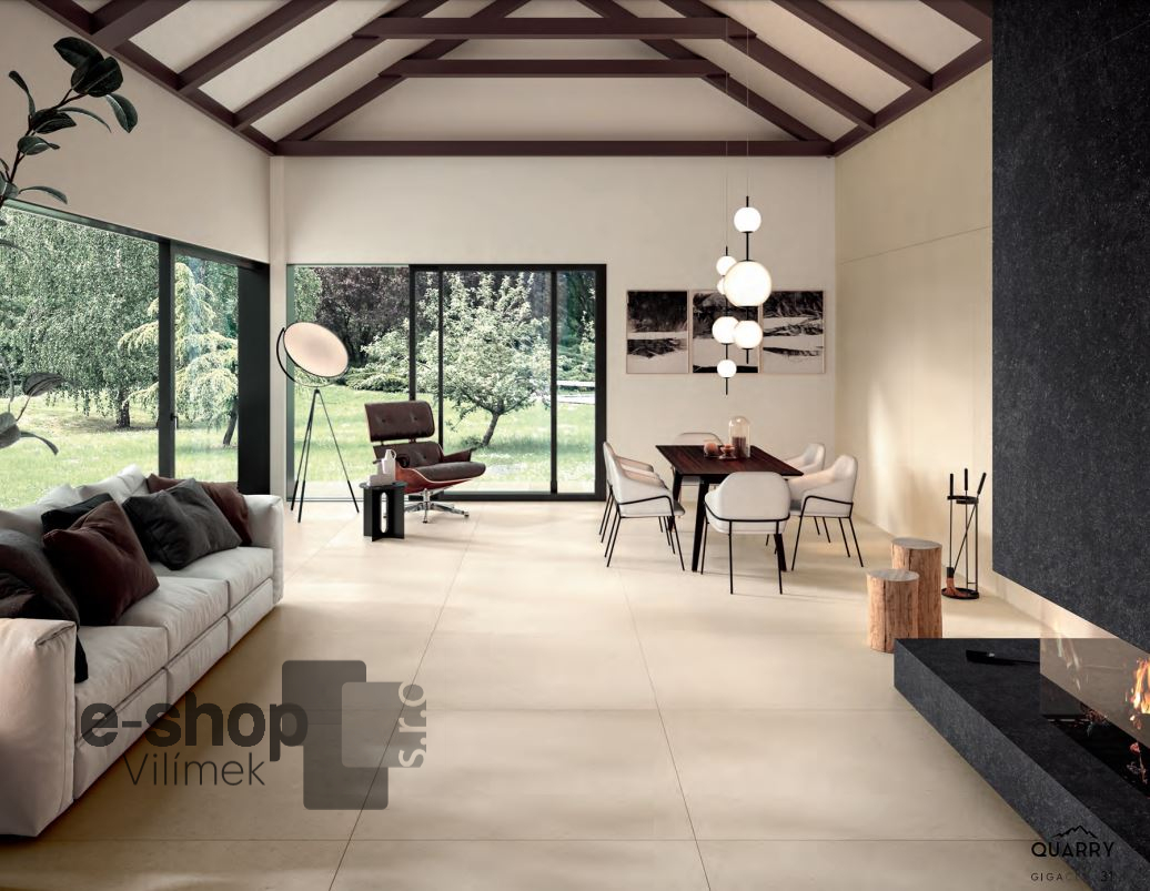 Dlažba jako beton Gigacer Quarry 6mm Crema Marfil mat 60x60 Rett ...