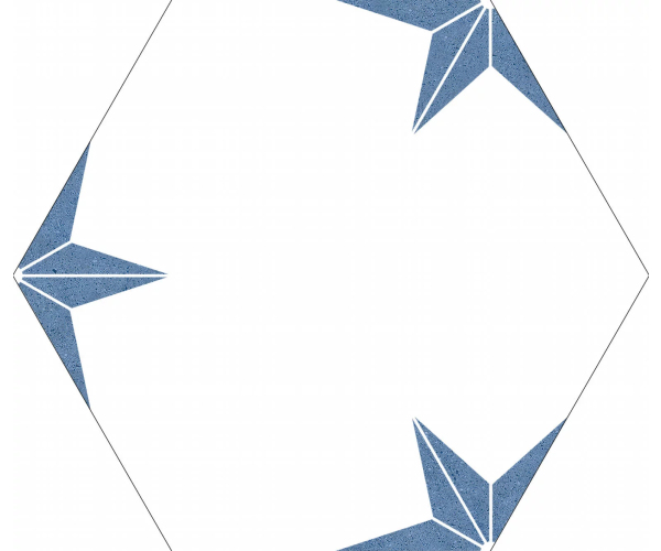 Retro dlažba Codicer Stella Azul Hex 22x25