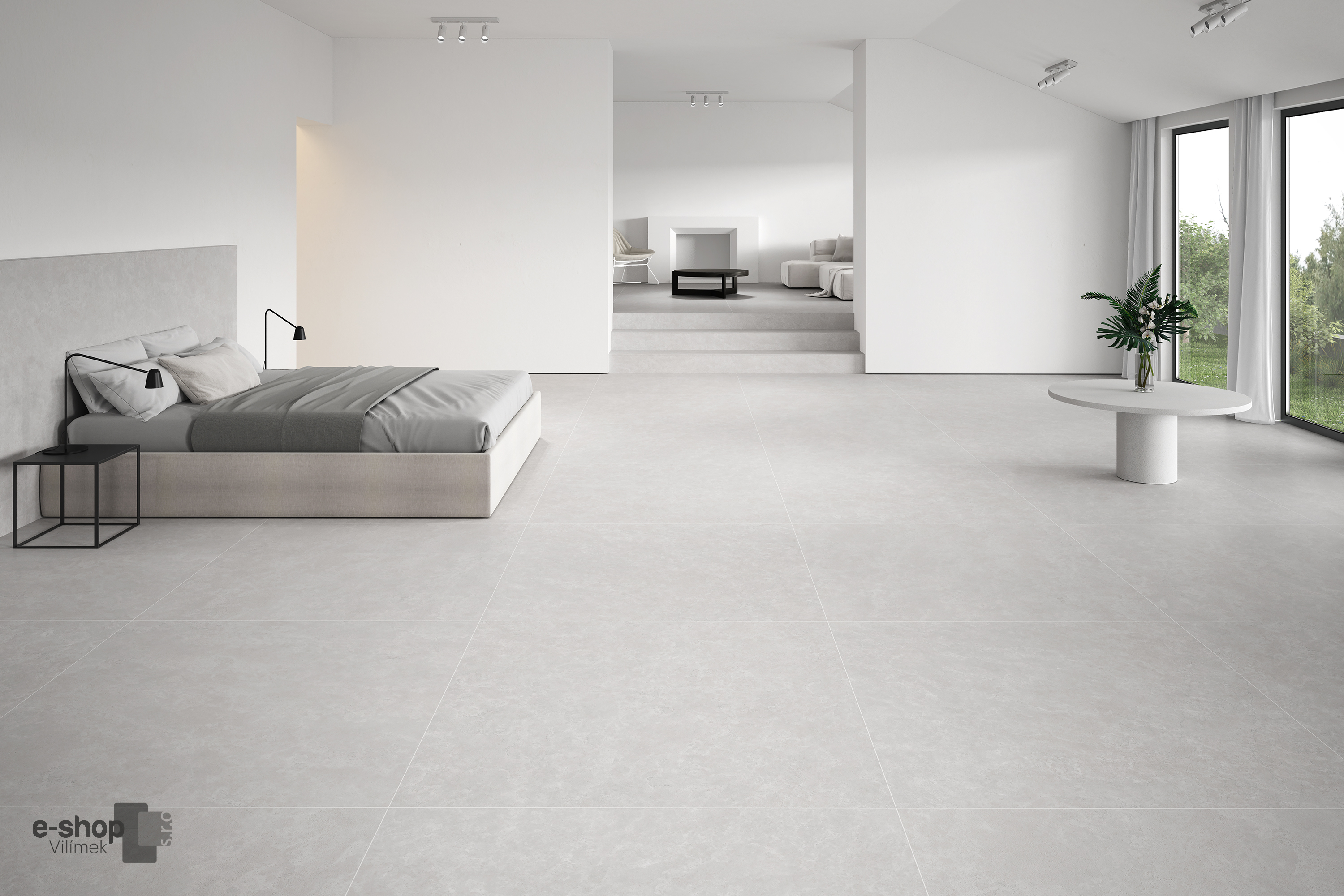 Dlažba jako kámen Azuvi Portland White 120x120 Mat. Rett. - bílá